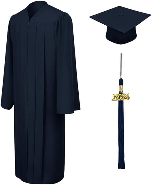 Unisex Matte Graduation Cap Gown Tassel Package, High School and ...