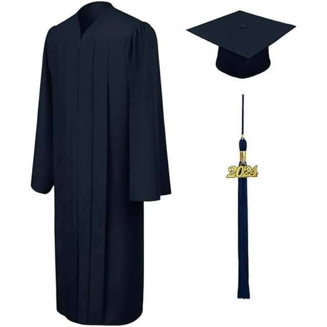 Unisex Matte Graduation Cap Gown Tassel Package, High School and ...