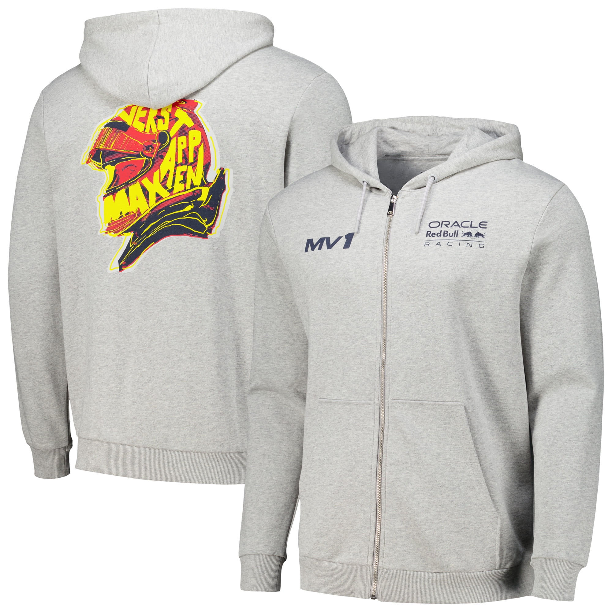 Unisex Max Verstappen Heather Gray Red Bull Racing Helmet Full-Zip ...