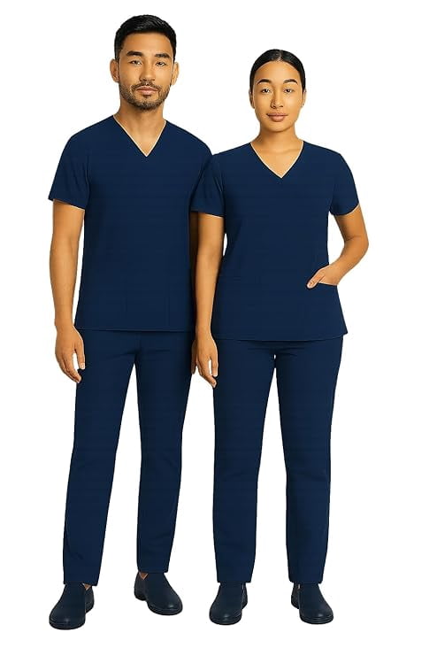 Unisex Medical Scrub Set – V-Neck Top and Pants for Men and Women ...