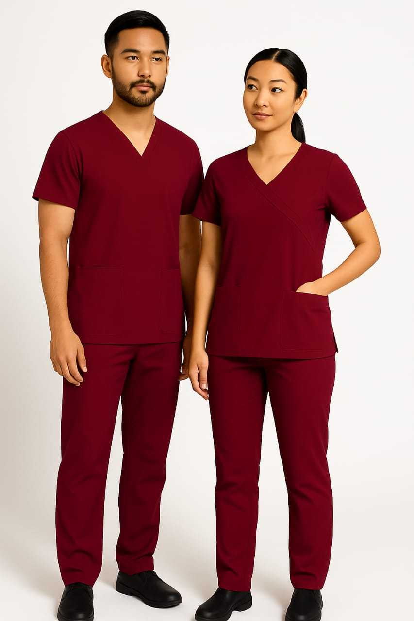 Unisex Medical Scrub Set – V-Neck Top and Pants for Men and Women ...