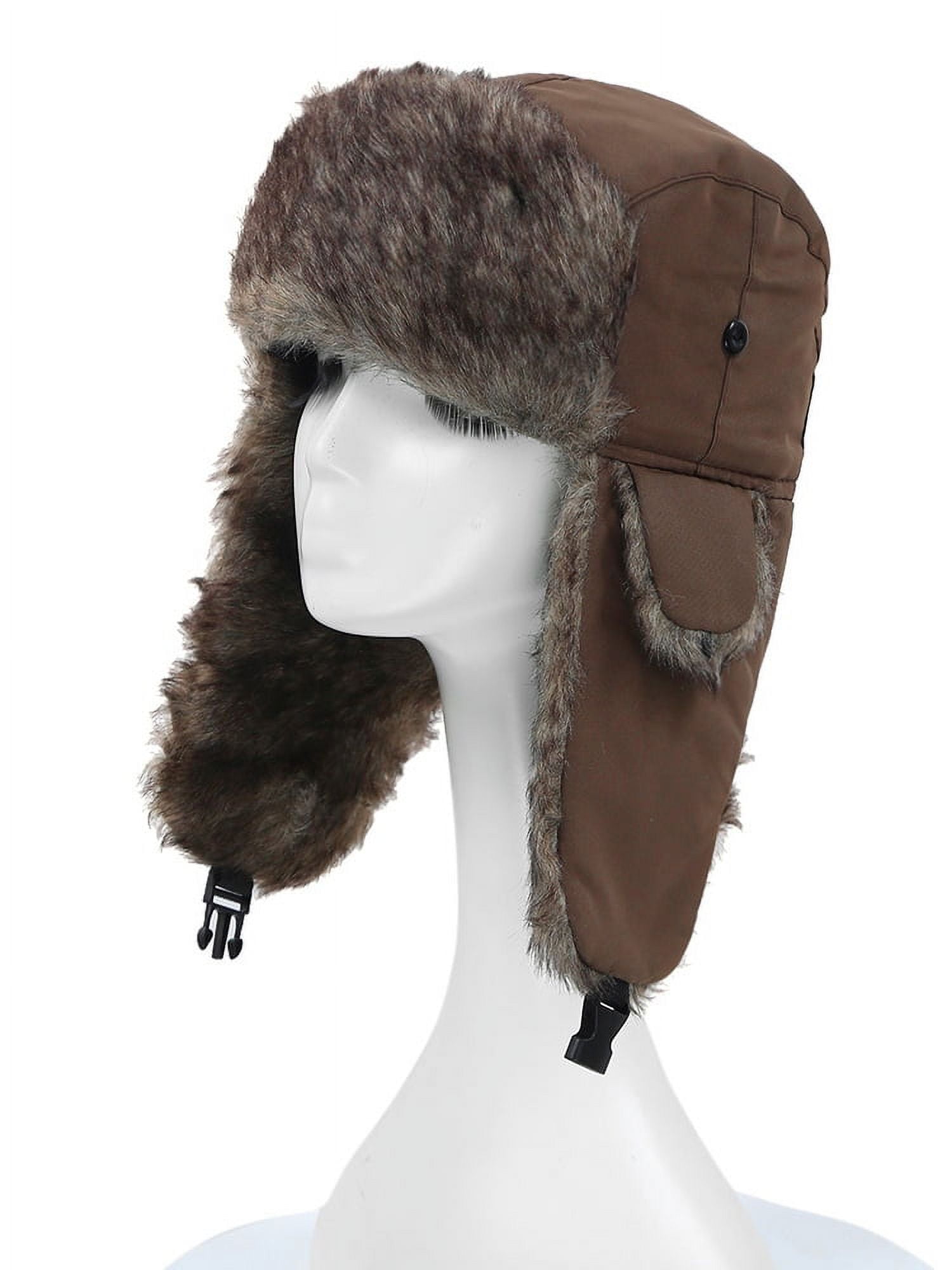 Unisex Men Women Russian Hat Trapper Bomber Warm Ear Flaps Winter Ski ...