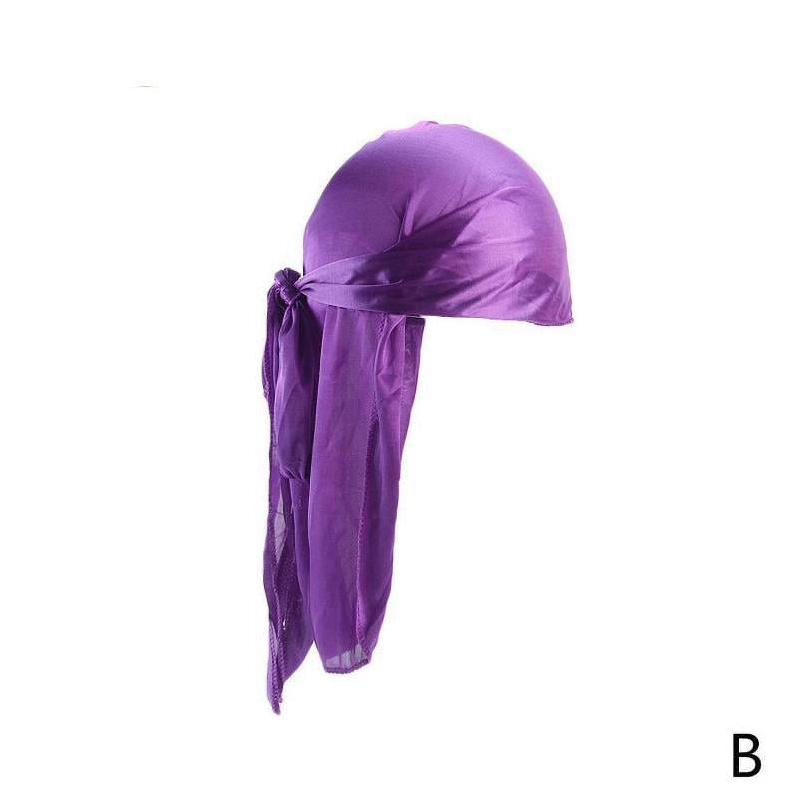 Unisex Men Womens Bandana Durag Headwear Long Tail Soft Silk Pirate Cap