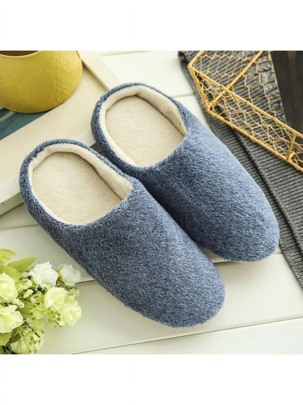 Unisex Men's Women's Winter Furry Cozy Fleece Slippers Slip-on Shoes ...