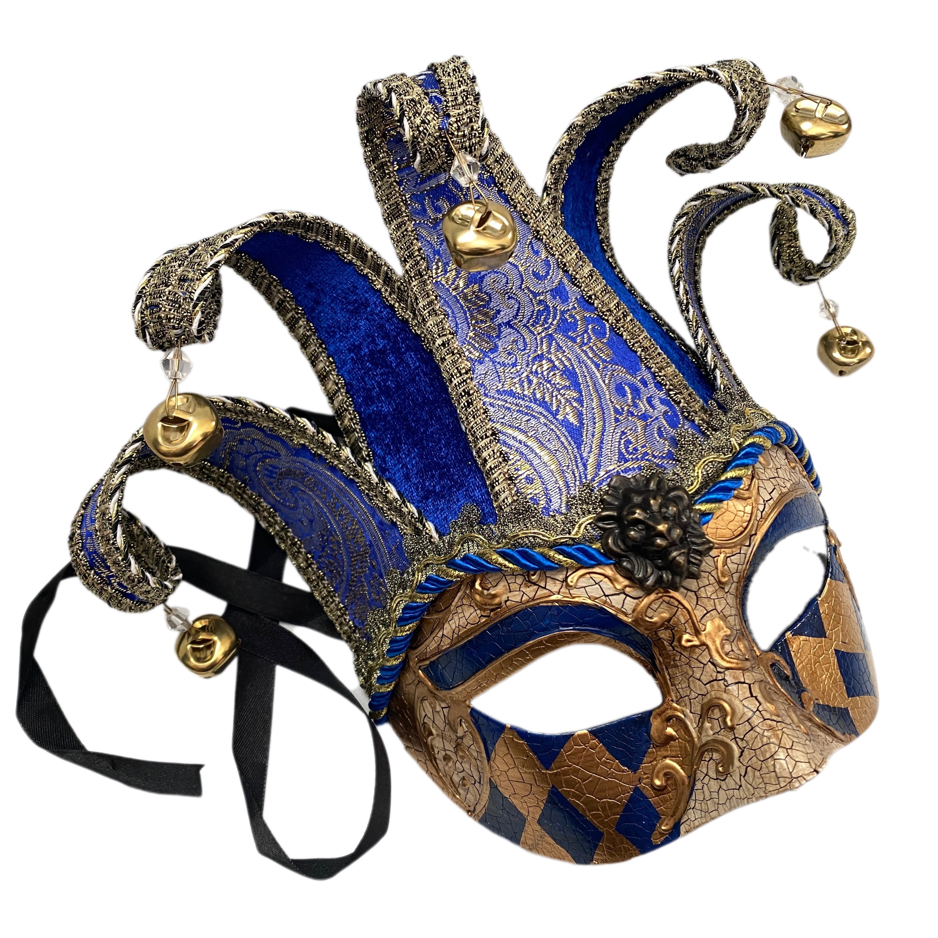 Unisex Mens Masquerade Jolly Jester Mask Cosplay Mardi Gras Prom Dance ...
