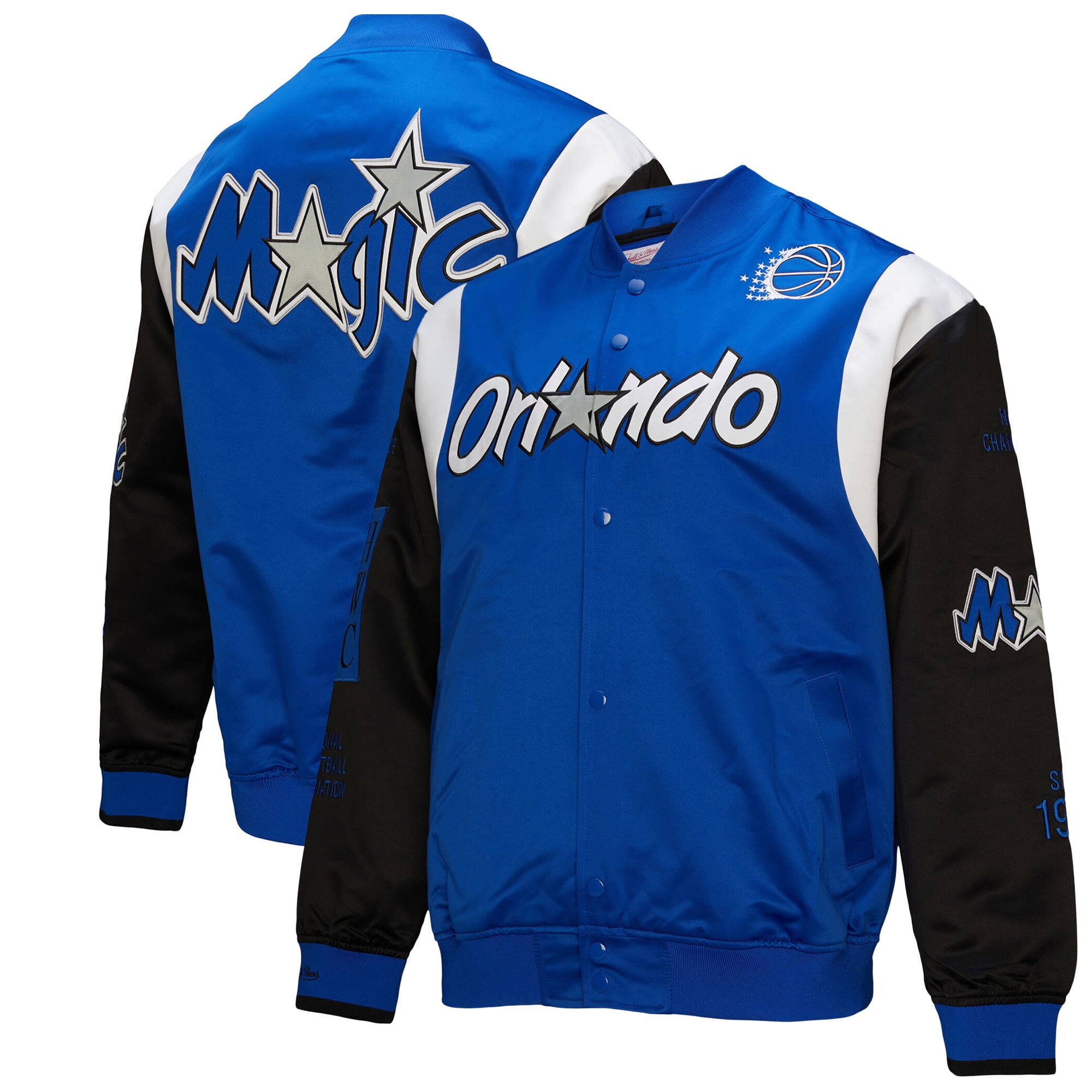 Unisex Mitchell & Ness Blue Orlando Magic Vintage Team Origins Satin ...