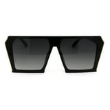 Unisex Mobster Mafia Flat Top Plastic Rectangular Sunglasses Black ...