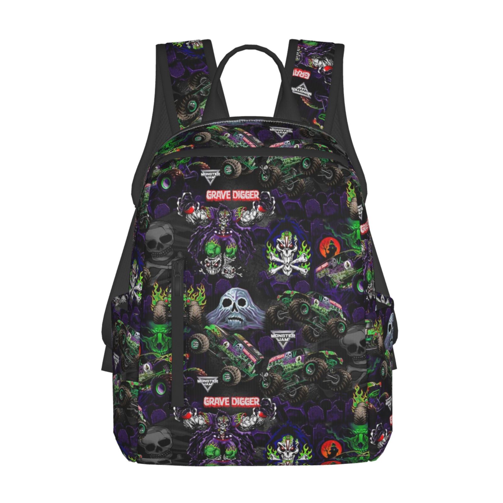 Unisex Multifunction Outdoor Durable Backpack Casual Monster Truck Jam ...