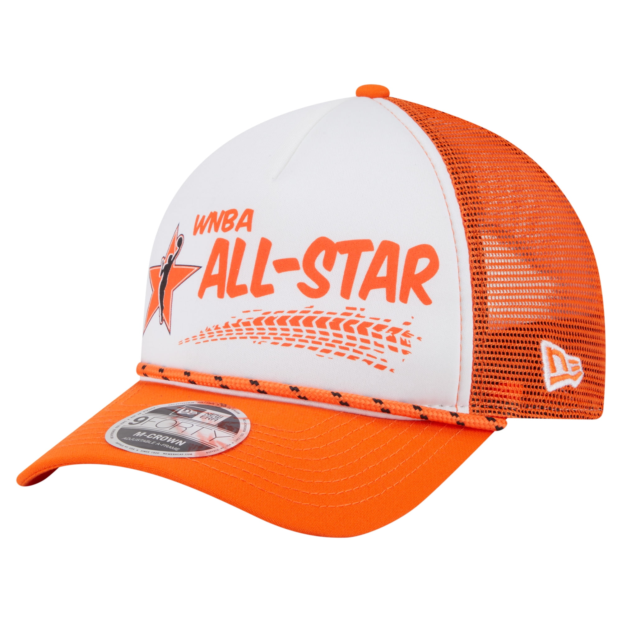 Unisex-New Era White/Orange WNBA Gear 9FORTY A-Frame Graphic Trucker ...