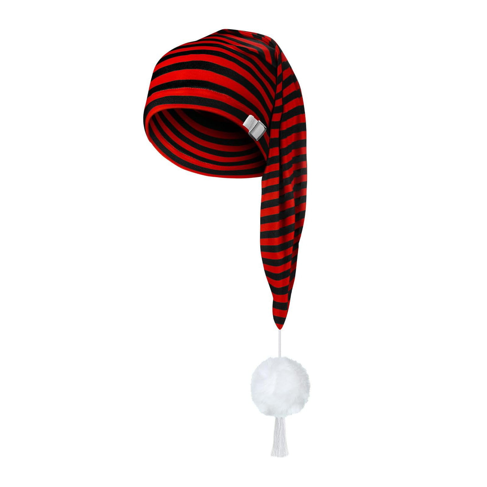 Unisex Night Cap Striped Pajama Hat Adjustable Sleeping Caps with Pom ...
