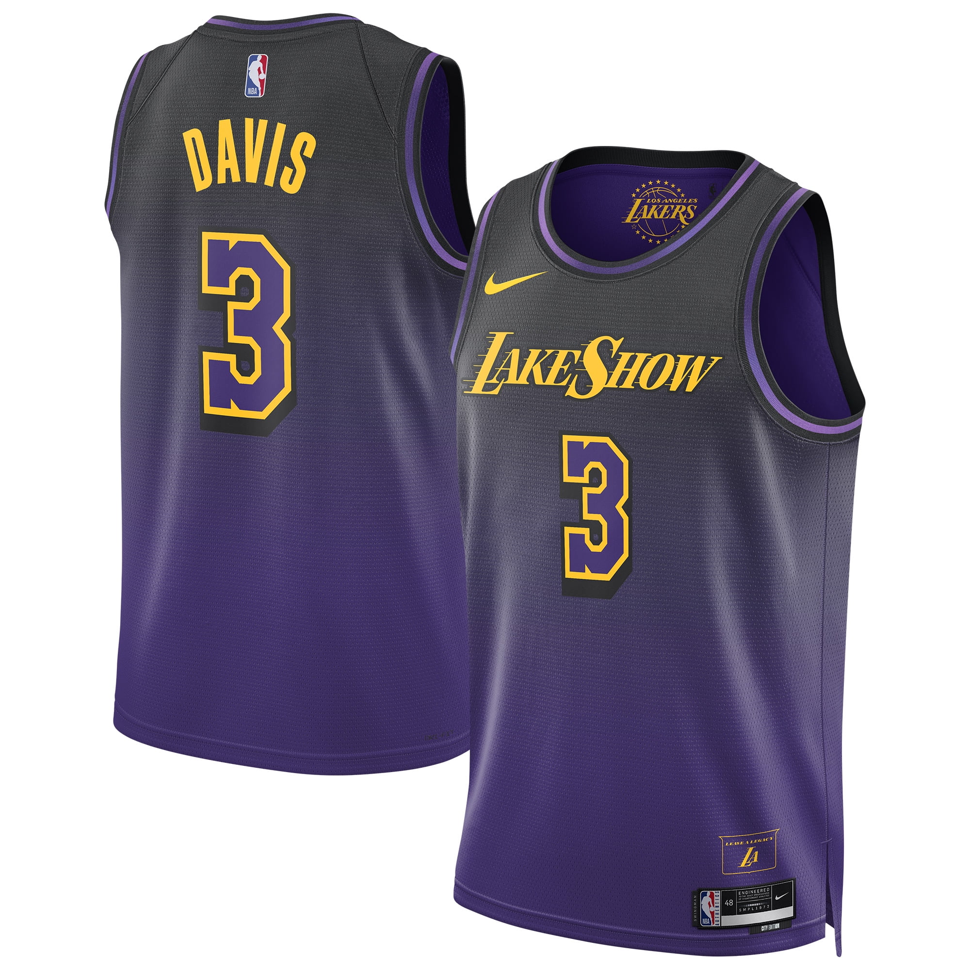 Unisex Nike Anthony Davis Purple Los Angeles Lakers 2024/25 Swingman ...
