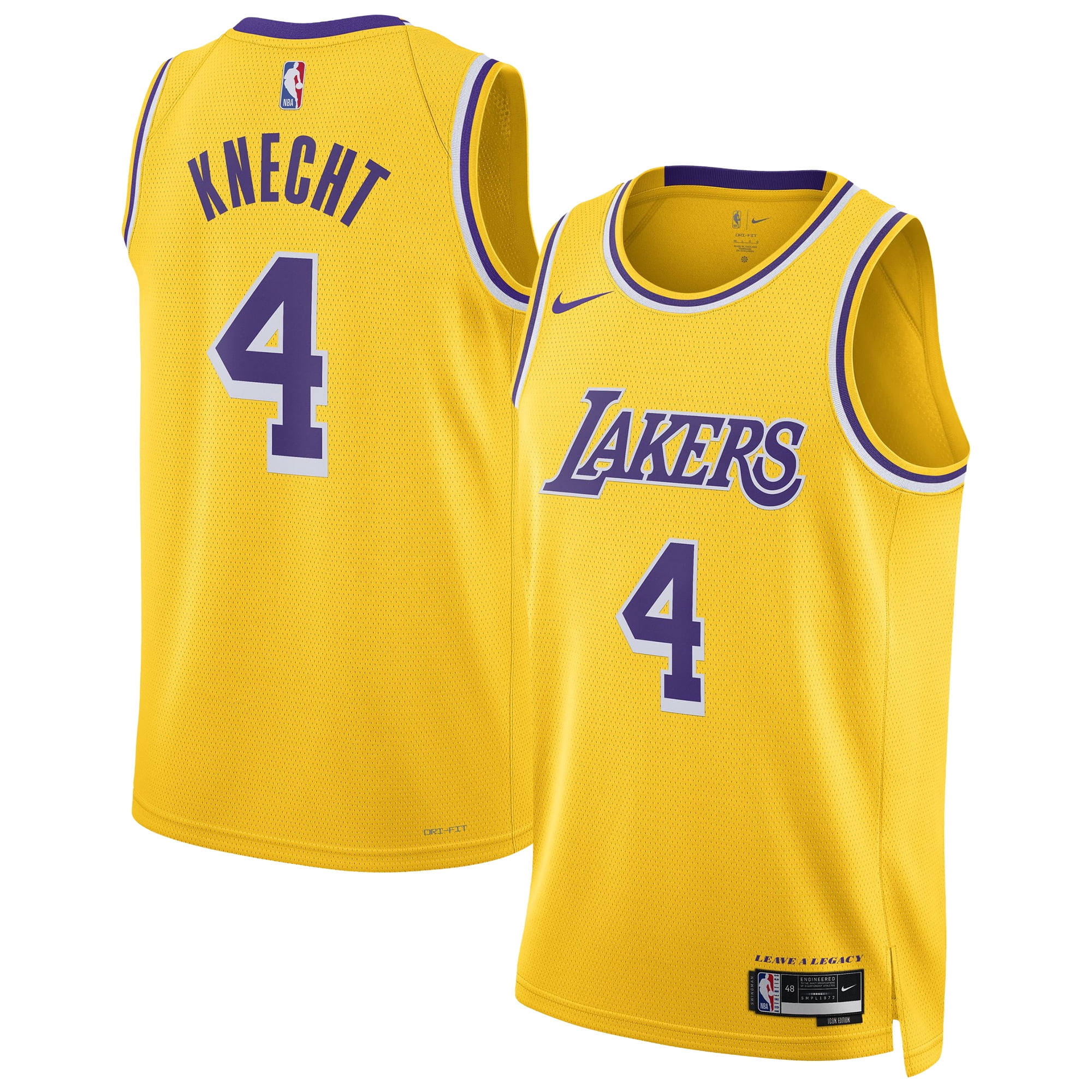 Unisex Nike Dalton Knecht Gold Los Angeles Lakers Swingman Jersey ...
