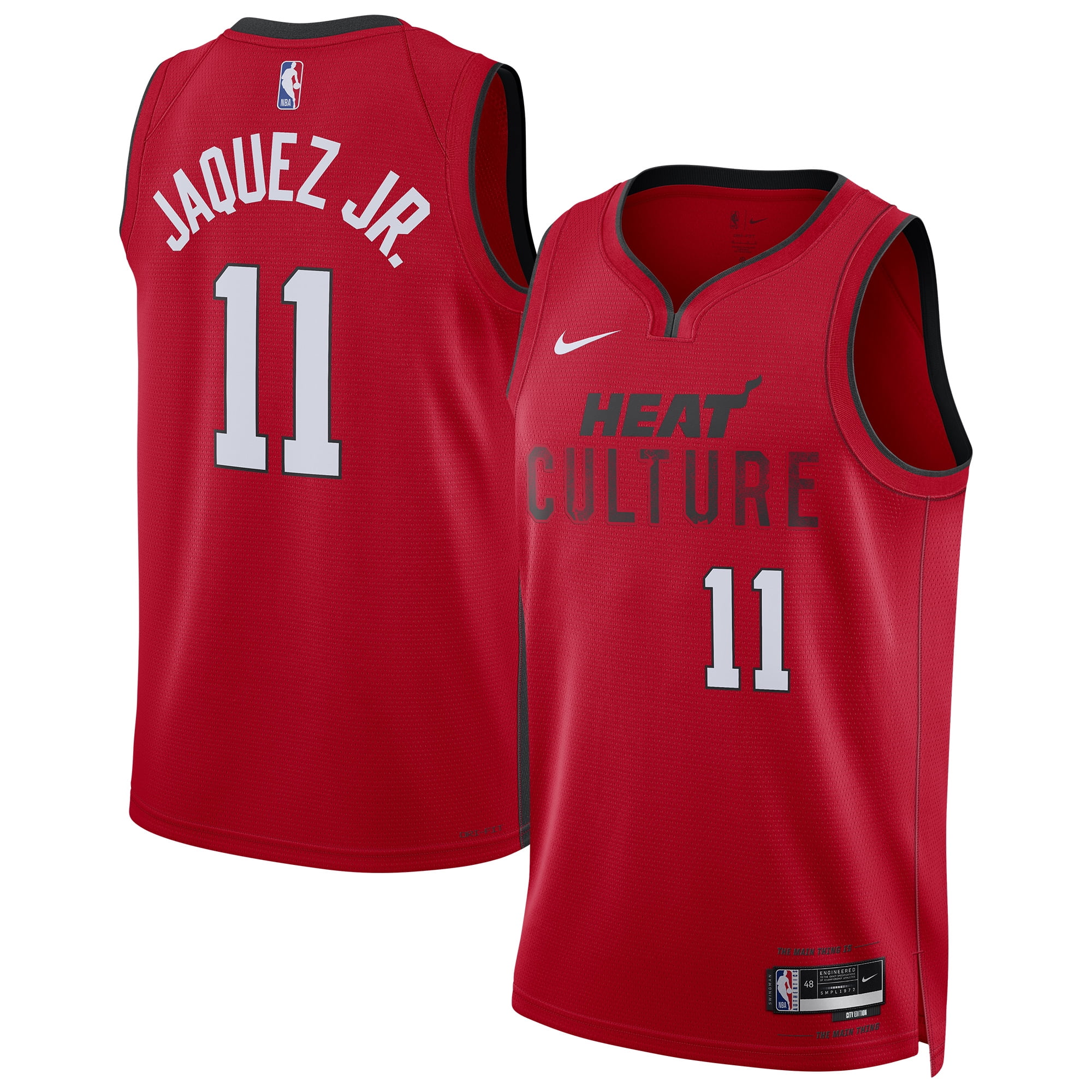 Unisex Nike Jaime Jaquez Jr. Red Miami Heat 2024/25 Swingman Player ...