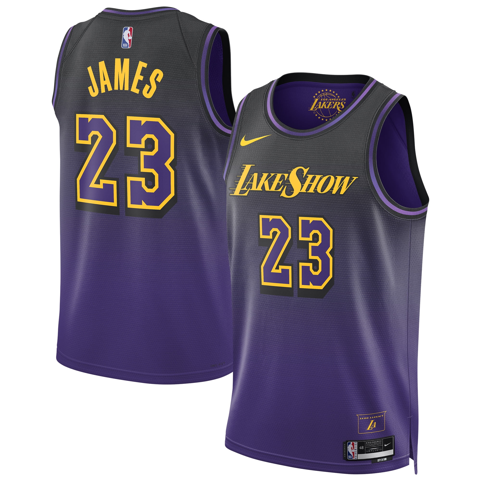 Unisex Nike LeBron James Purple Los Angeles Lakers 2024/25 Swingman ...