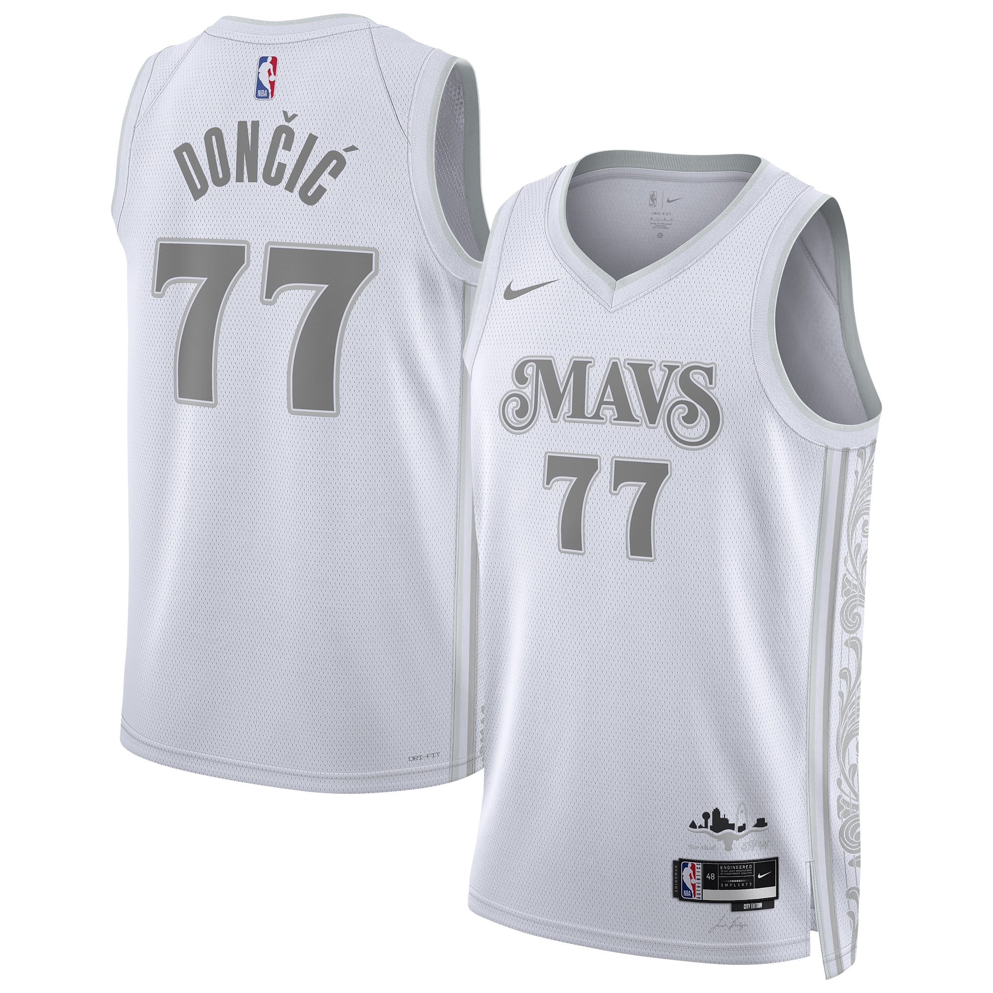 Unisex Nike Luka Don-i- White Dallas Mavericks 2024/25 Swingman Player ...