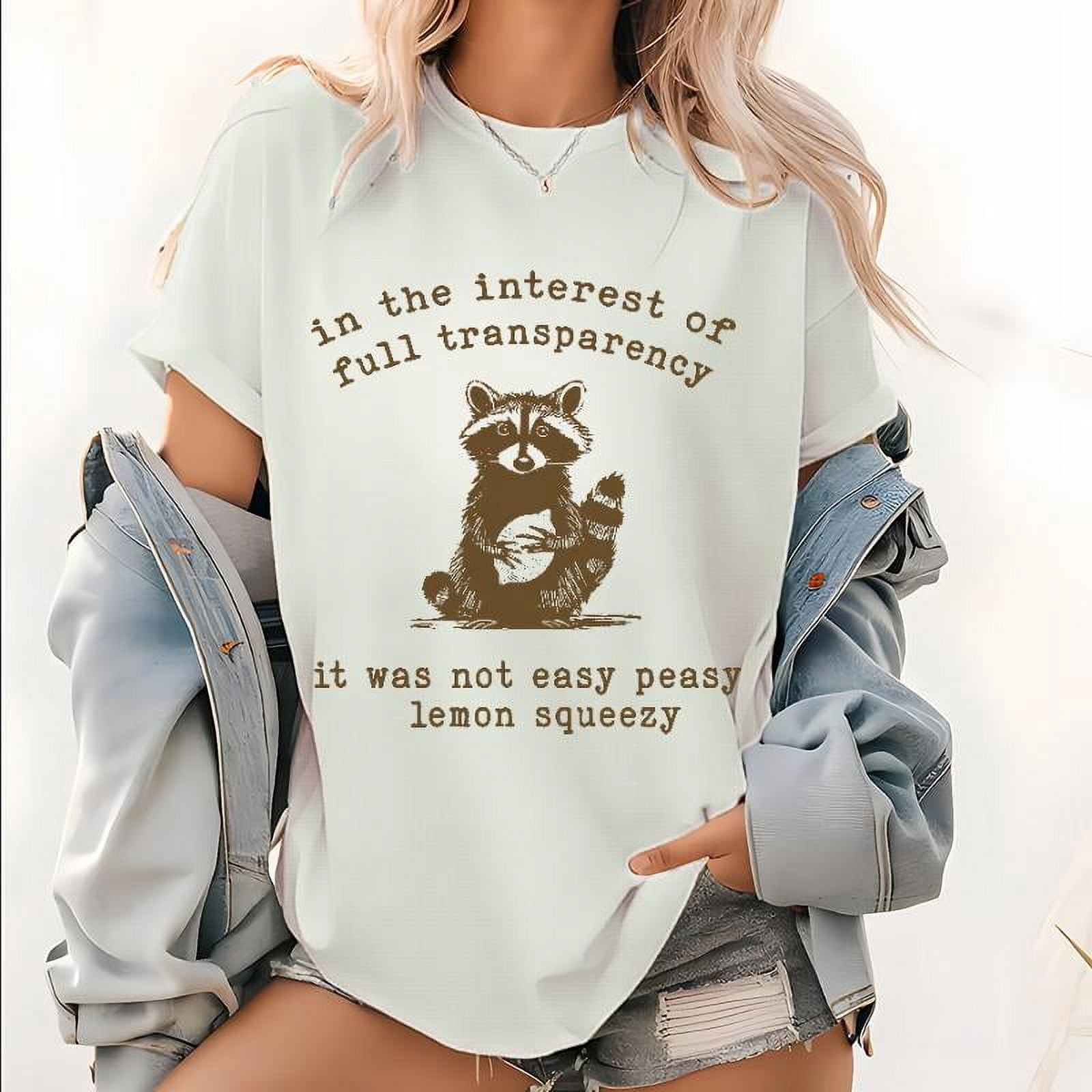 Unisex 'Not Easy Peasy' Raccoon Tee – Sarcastic Lemon Squeezy Design ...