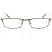 Unisex Optical Eyewear - Rectangle Shape, Metal Rimless, Shiny Espresso ...
