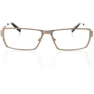 Unisex Optical Eyewear - Rectangle Shape, Metal Rimless, Dark Grey ...