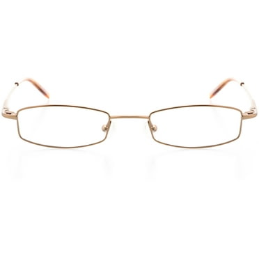Womens Optical Eyewear - Rectangle Shape, Metal Full Rim, Bronze ...