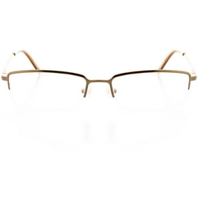 Unisex Optical Eyewear - Rectangle Shape, Metal Rimless, Dark Grey ...