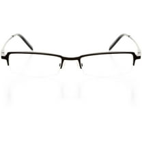 Unisex Optical Eyewear - Rectangle Shape, Metal Rimless, Dark Grey ...