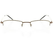 Unisex Optical Eyewear - Rectangle Shape, Metal Rimless, Dark Grey ...