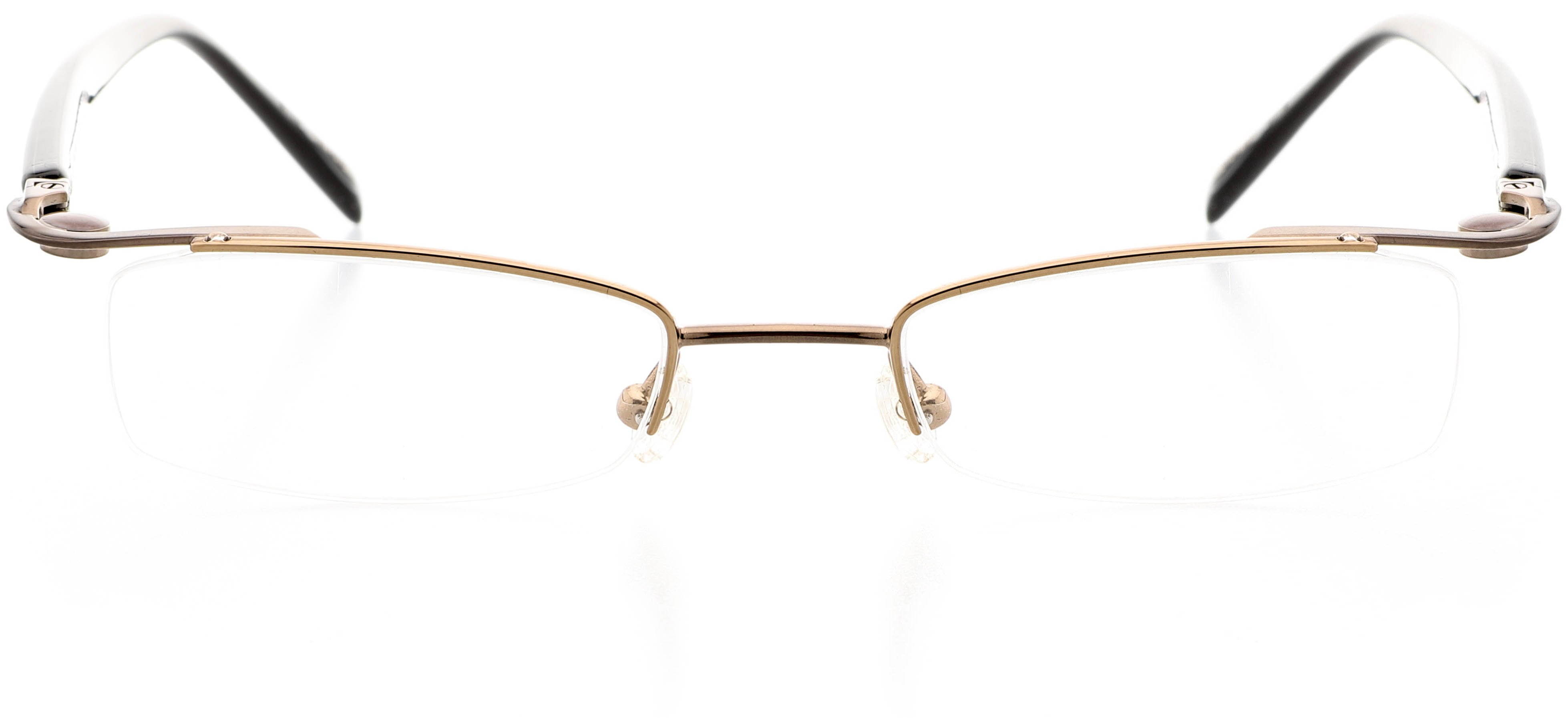 Unisex Optical Eyewear - Rectangle Shape, Metal Rimless, Dark Grey ...