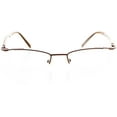 Unisex Optical Eyewear - Rectangle Shape, Metal Rimless, Shiny Espresso ...