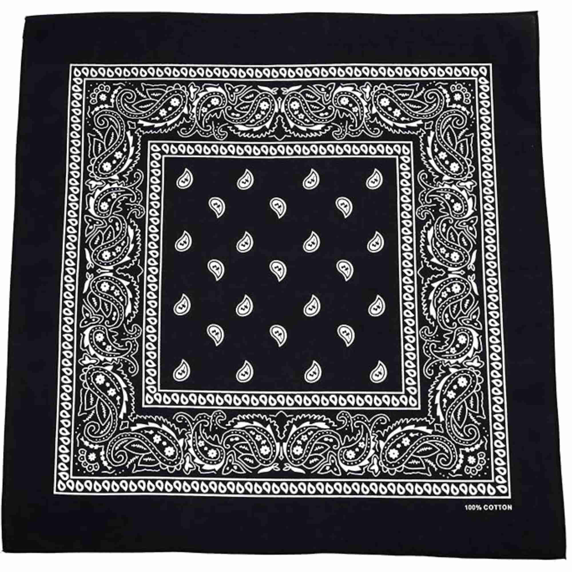 Unisex Paisley Pattern 100% Cotton Bandana Head or Neck Scarf: 1CT ...