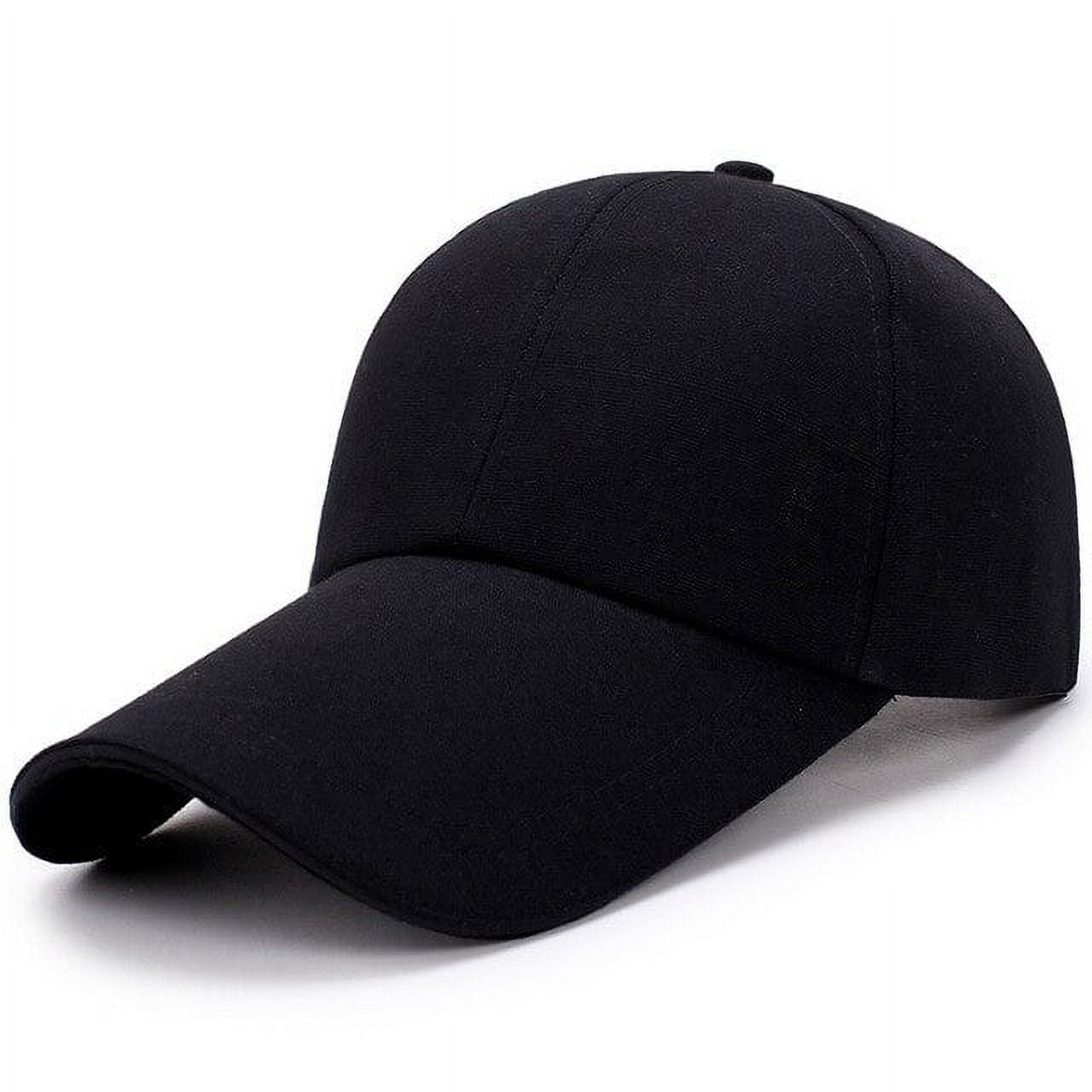 Unisex Plain Black Super Extra Long Snapback Cap Adjustable Baseball ...