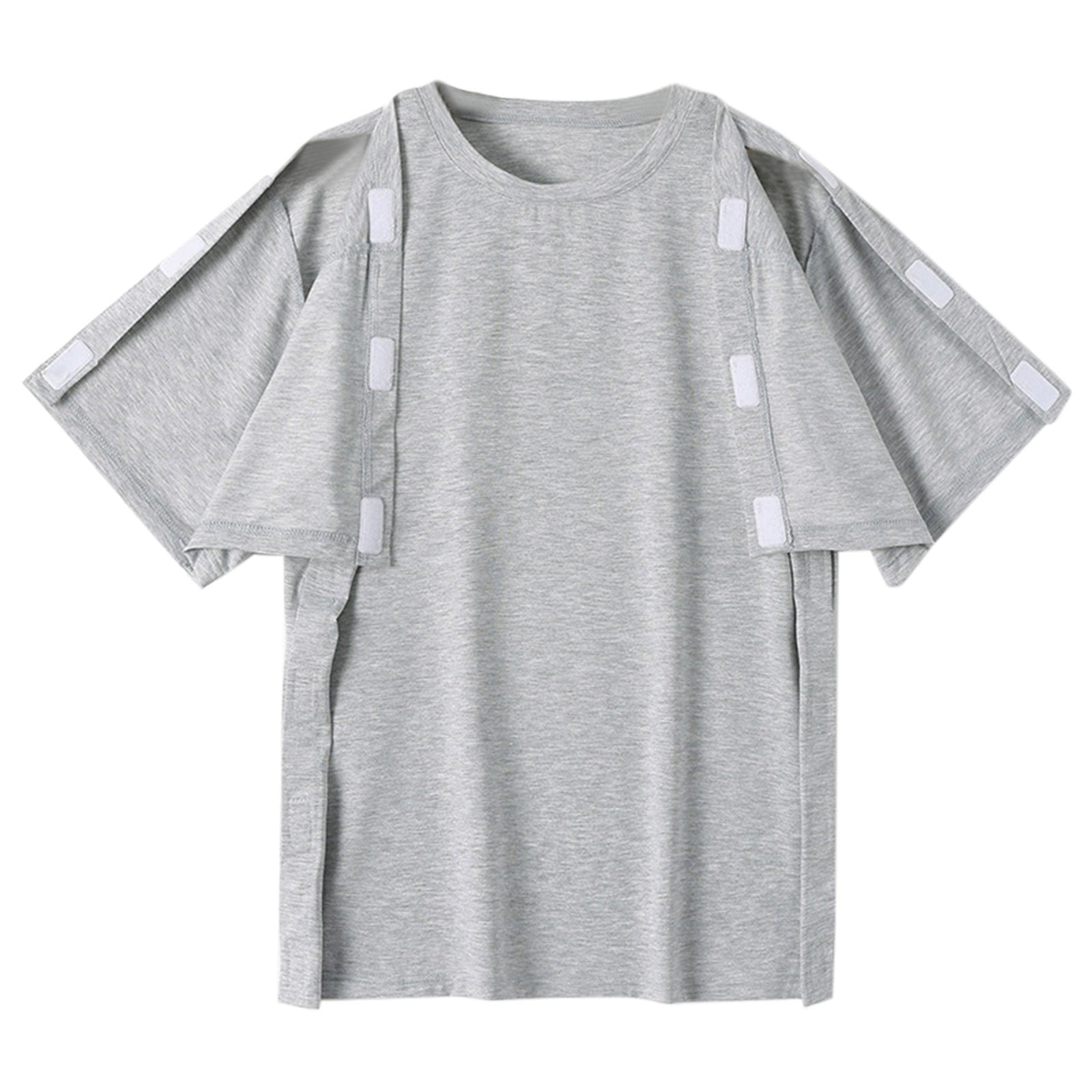 Unisex Post Shoulder Snap Shirt for Men Easy Open Tear Short Sleeve ...