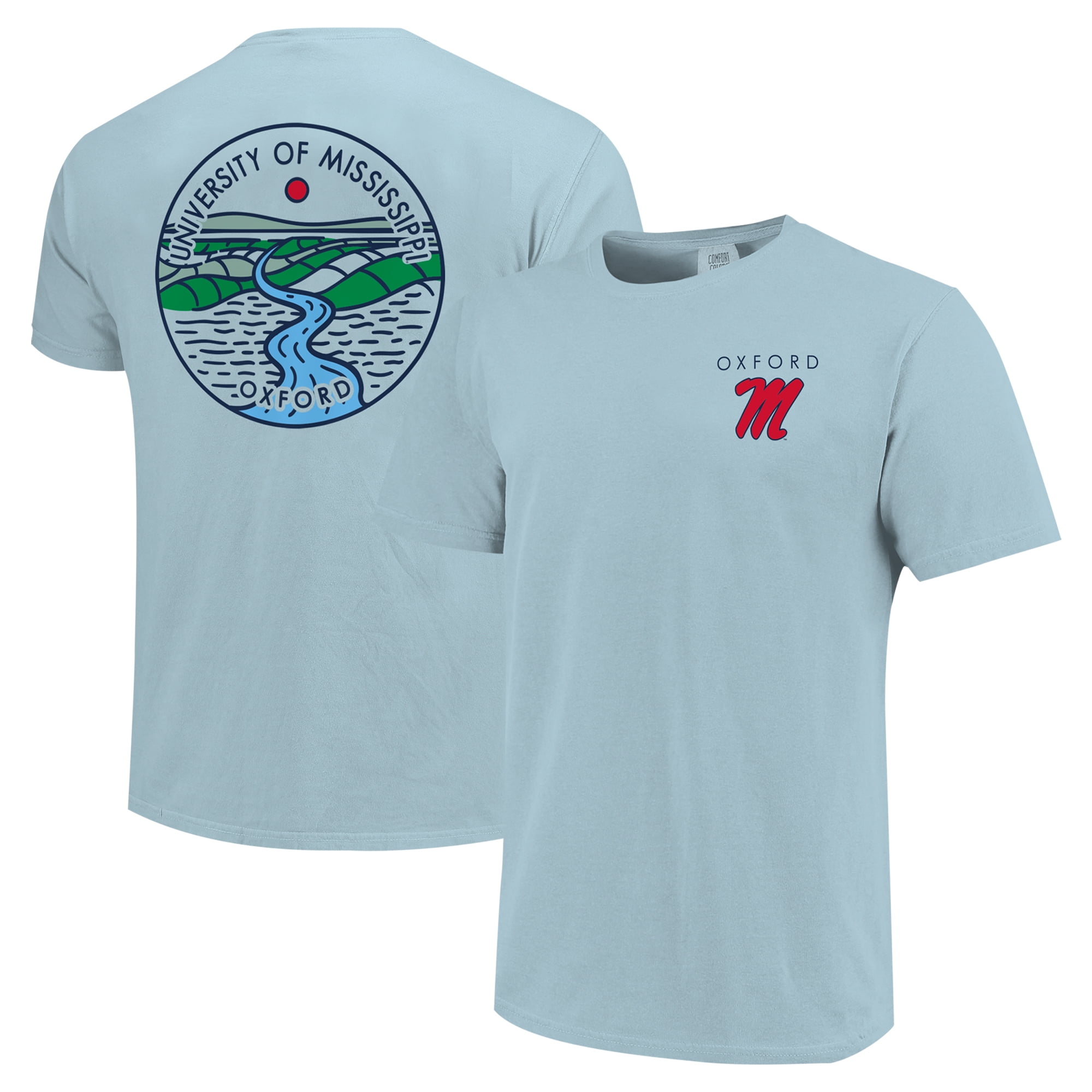 Unisex Powder Blue Ole Miss Rebels Scenic Comfort Colors T-Shirt ...