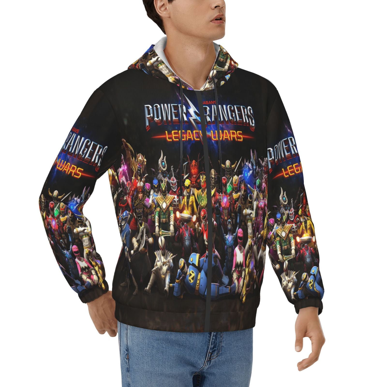 Unisex Power Rangers Hoodies Novelty Zipper Hooded Sweater Casual Warm ...