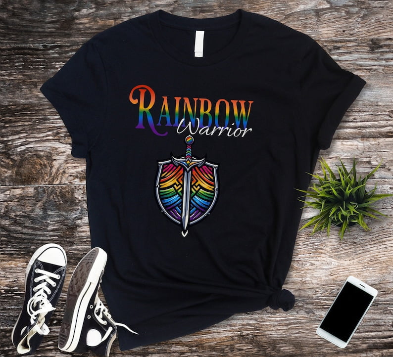 Unisex Pride Teeshirt, Rainbow Warrior, LGBTQ+ Shirt, Pride gift, Gay ...