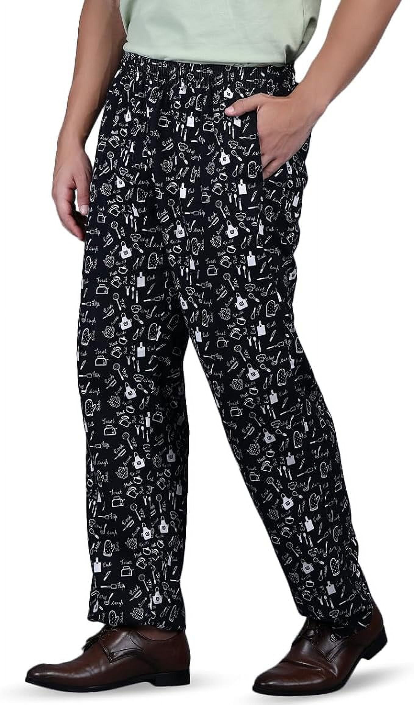 Unisex Printed Floral Restaurant Print Cotton Men Women Chef Pants ...