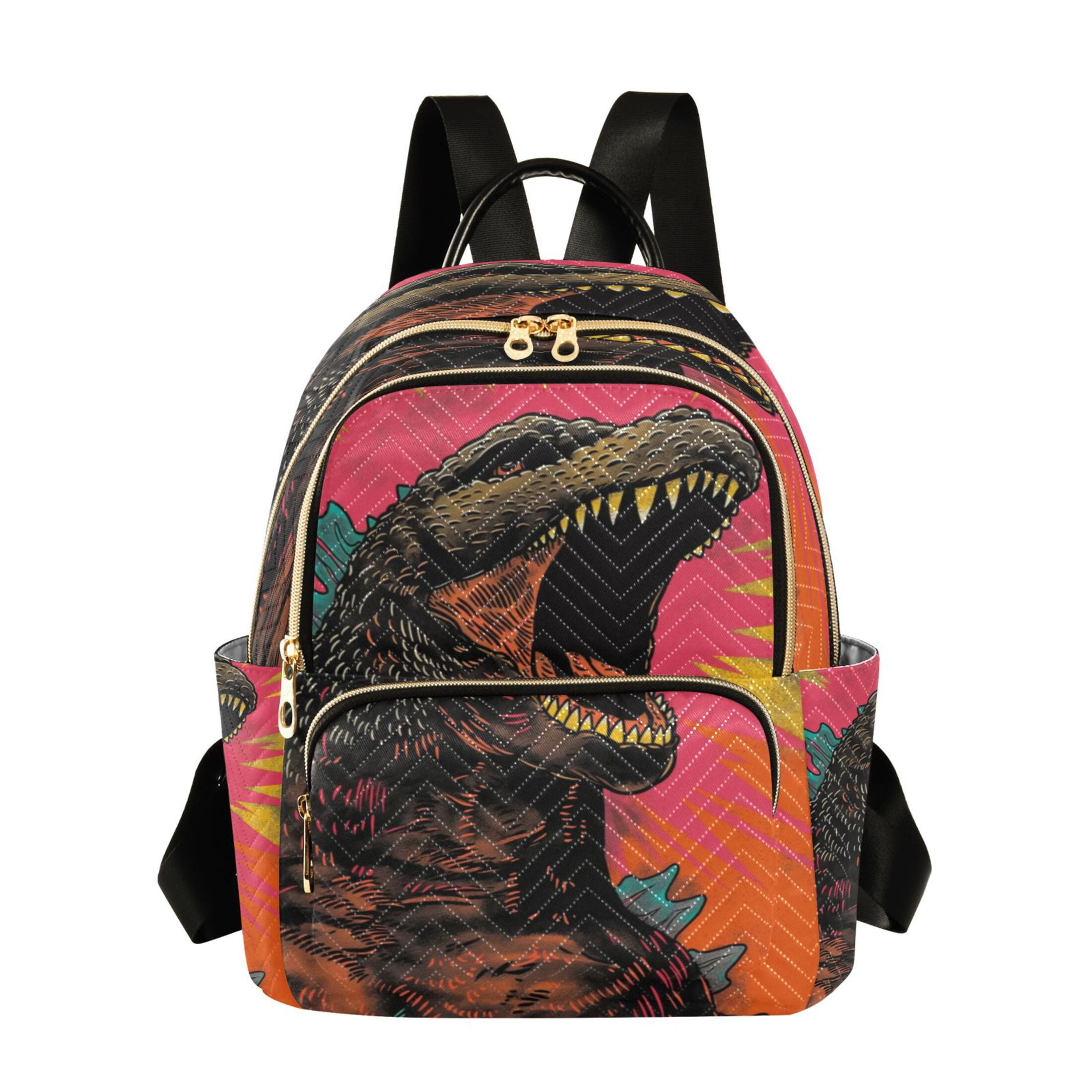 Unisex Prints Backpack,Multiple Pockets,Leather Handle, Durable Travel ...