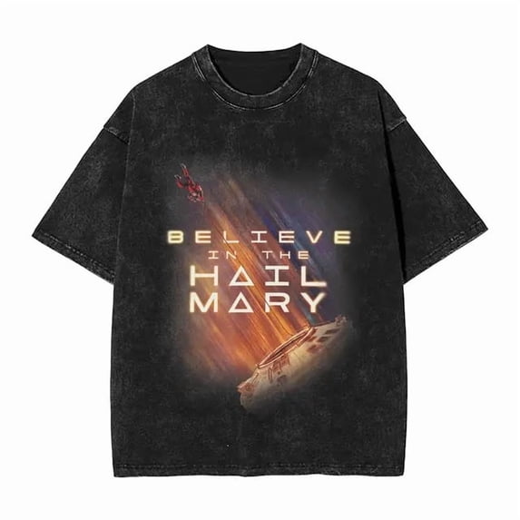 Unisex Project Hail Mary Retro Washed Cotton Sci Fi Casual Short Sleeve ...