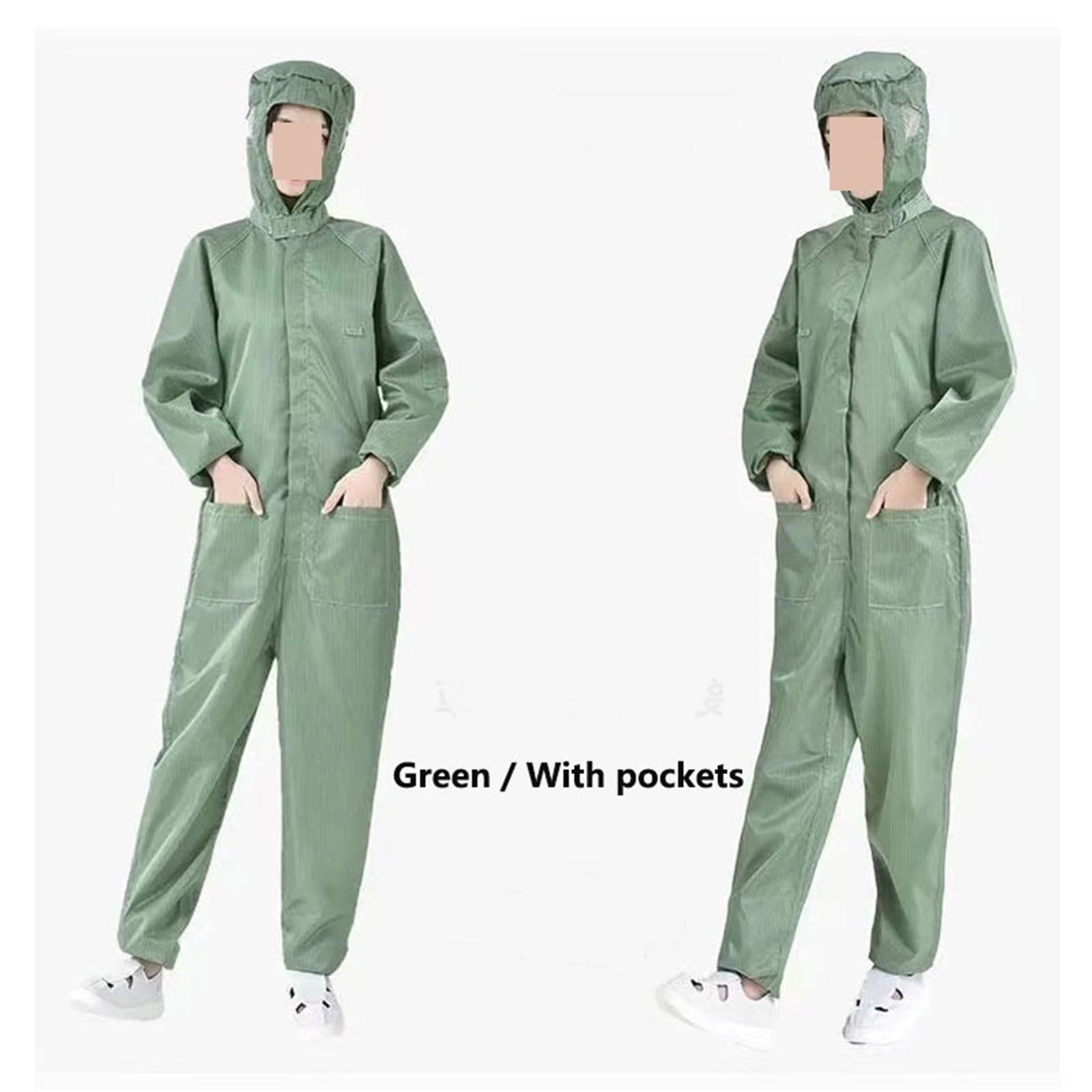 Unisex Protective Coveralls Clean Clothes Hood Dust-proof Static ...