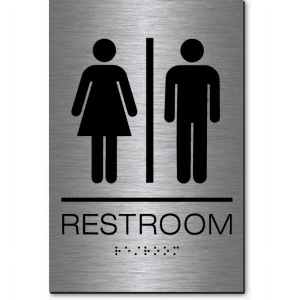California Unisex RESTROOM Wall Sign-Steel / Black (2 Units) - Walmart.com