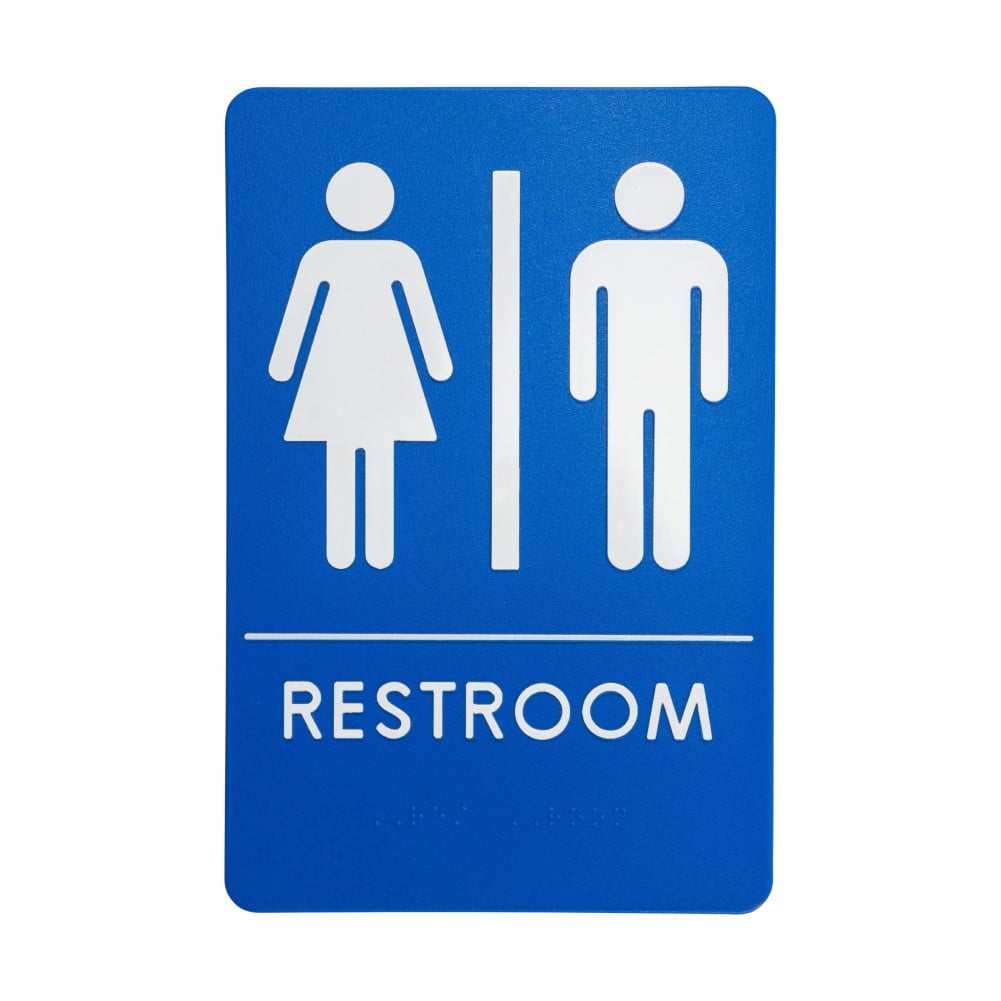 Unisex Restroom Sign, ADA-Compliant Bathroom Door Signs for Offices ...