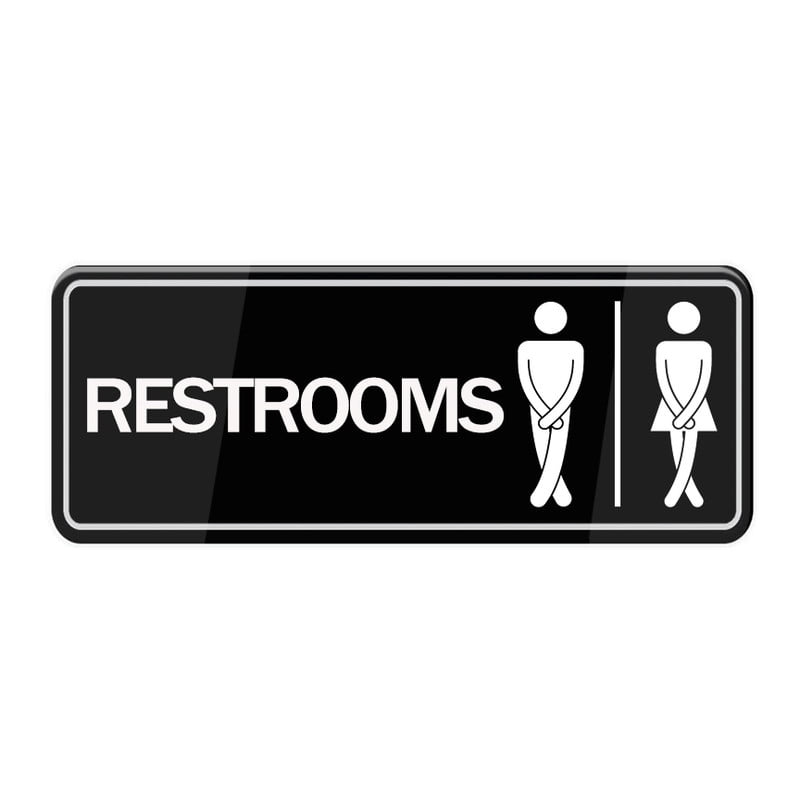 Unisex Restrooms Sign For House (With Strong Adhesive Tape), 10X3 ...