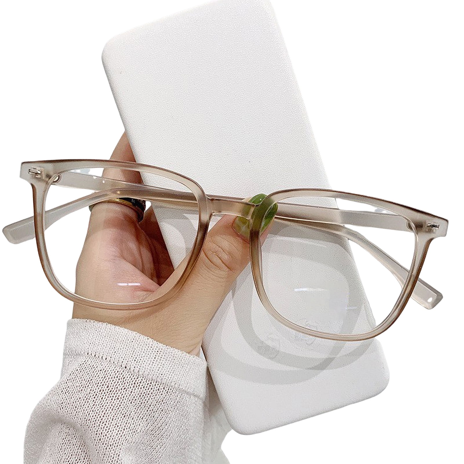 Unisex Retro Blue Light Blocking Glasses, Large Frame, Clear View ...