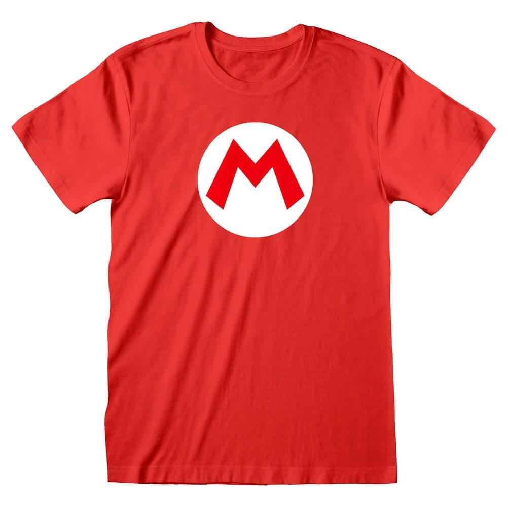 Unisex Retro Super Mario Bros. M Logo Red T-Shirt - Regular Fit Adult ...