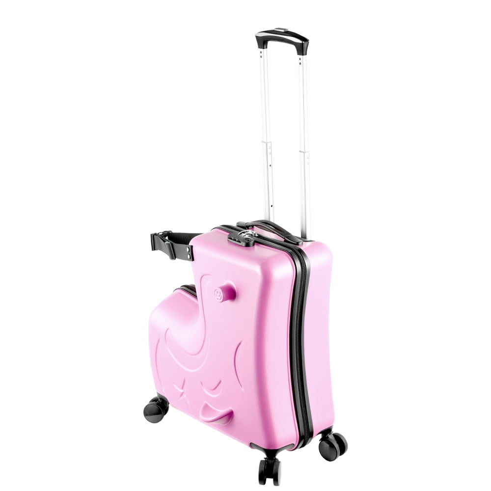 Unisex Ride-On Luggage, 24 Inch Portable Kids Travel Suitcase with ...