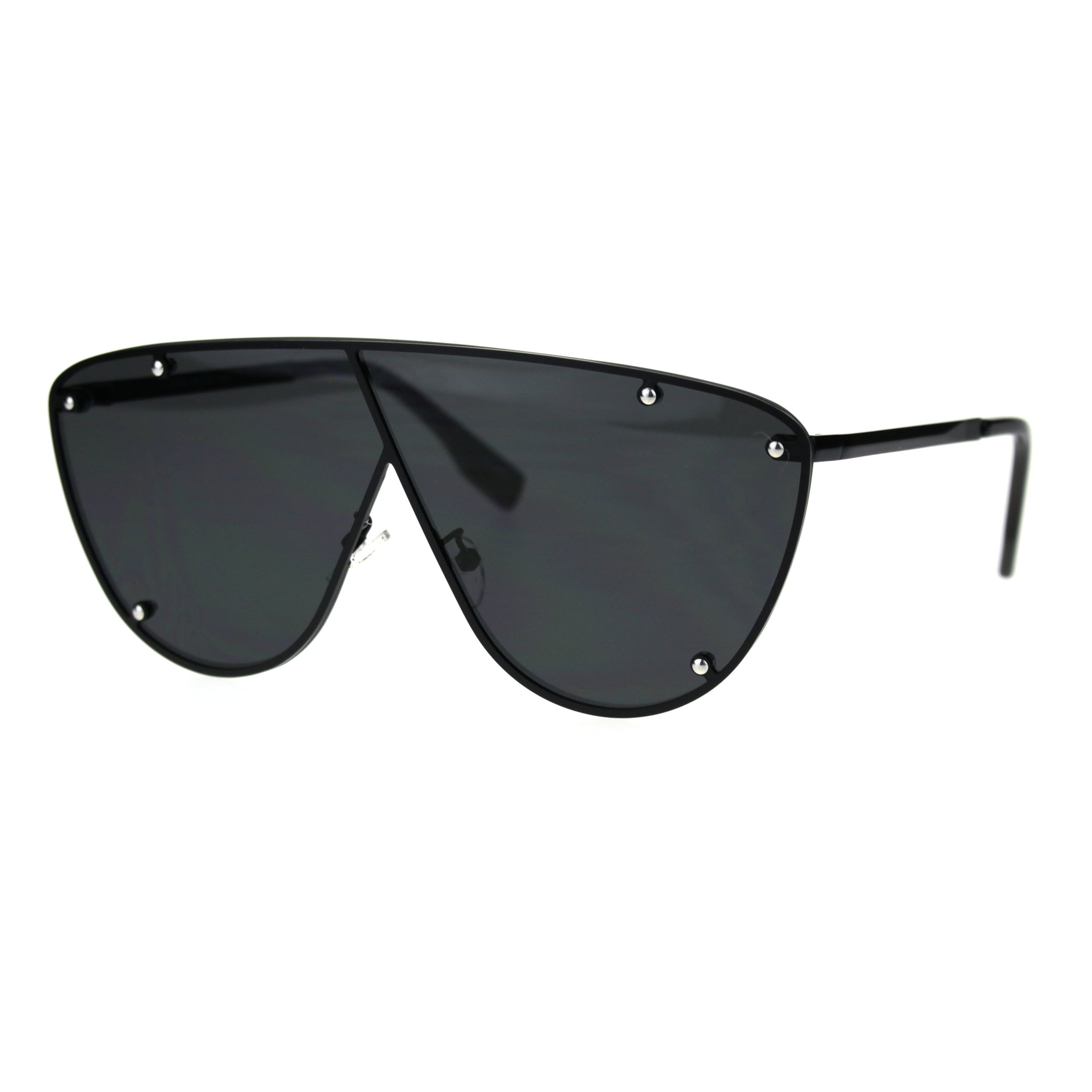 Unisex Robotic Asymetrical Bridge Line Shield Flat Top Racer Sunglasses ...