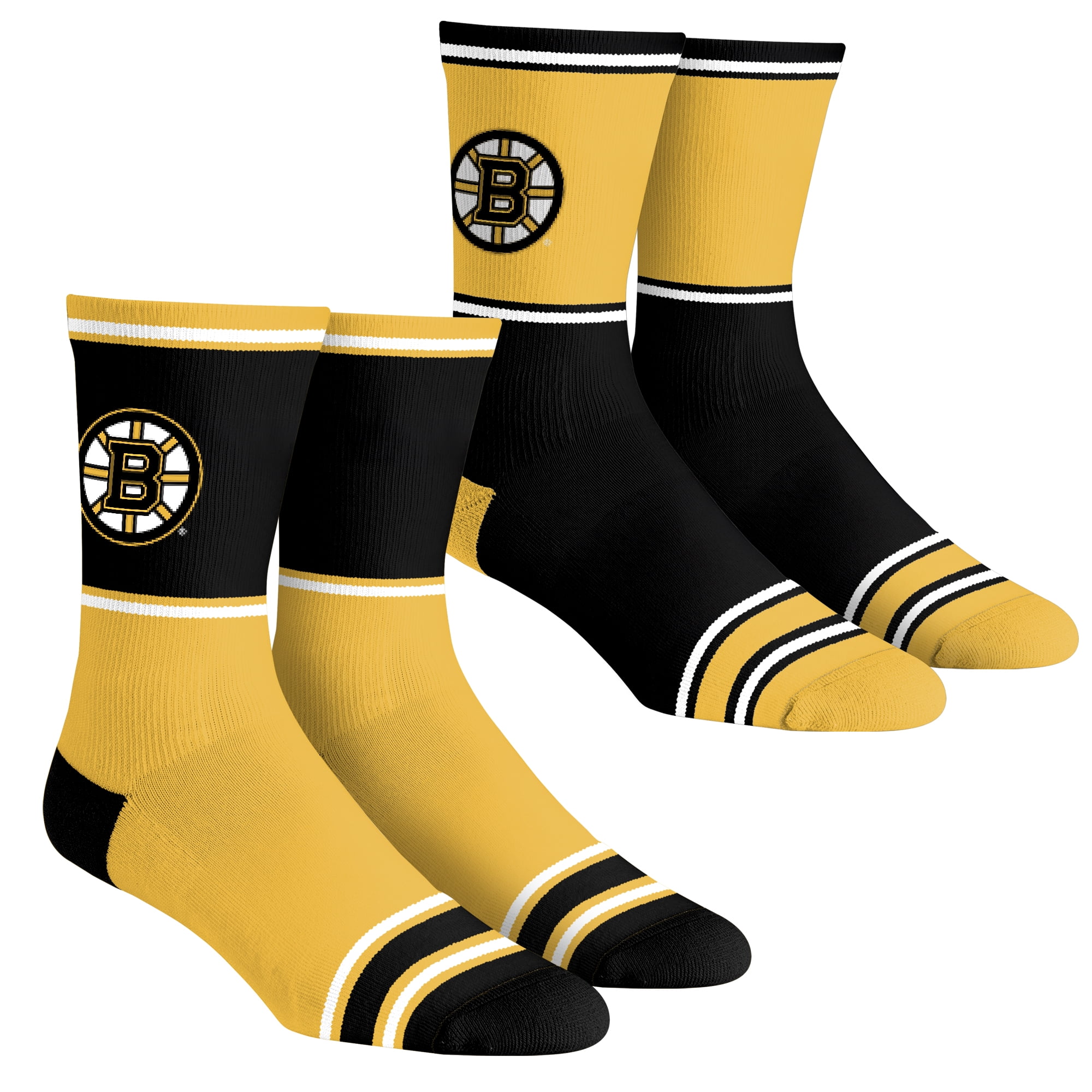 Unisex Rock Em Socks Boston Bruins 2-Pack Color Block Crew Socks Set - Walmart.com