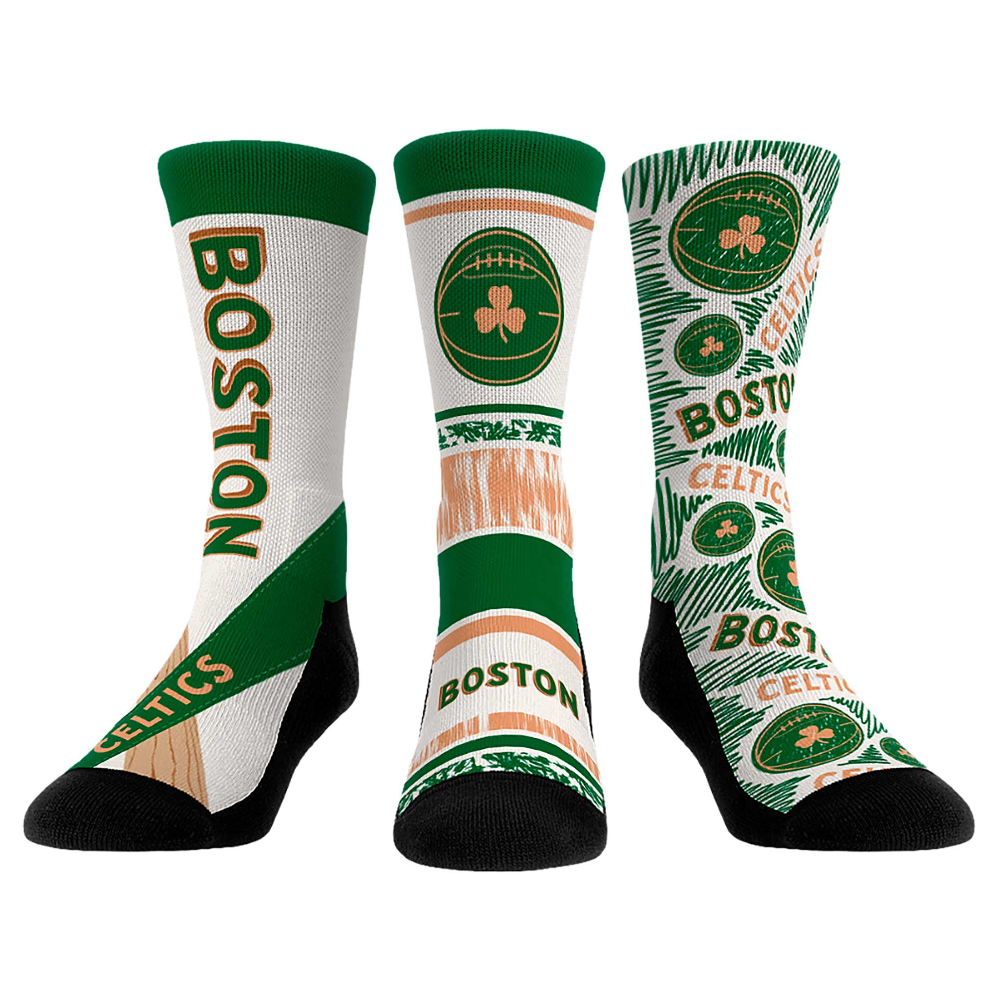 Unisex Rock Em Socks Boston Celtics 2023/24 City Edition Three-Pack ...