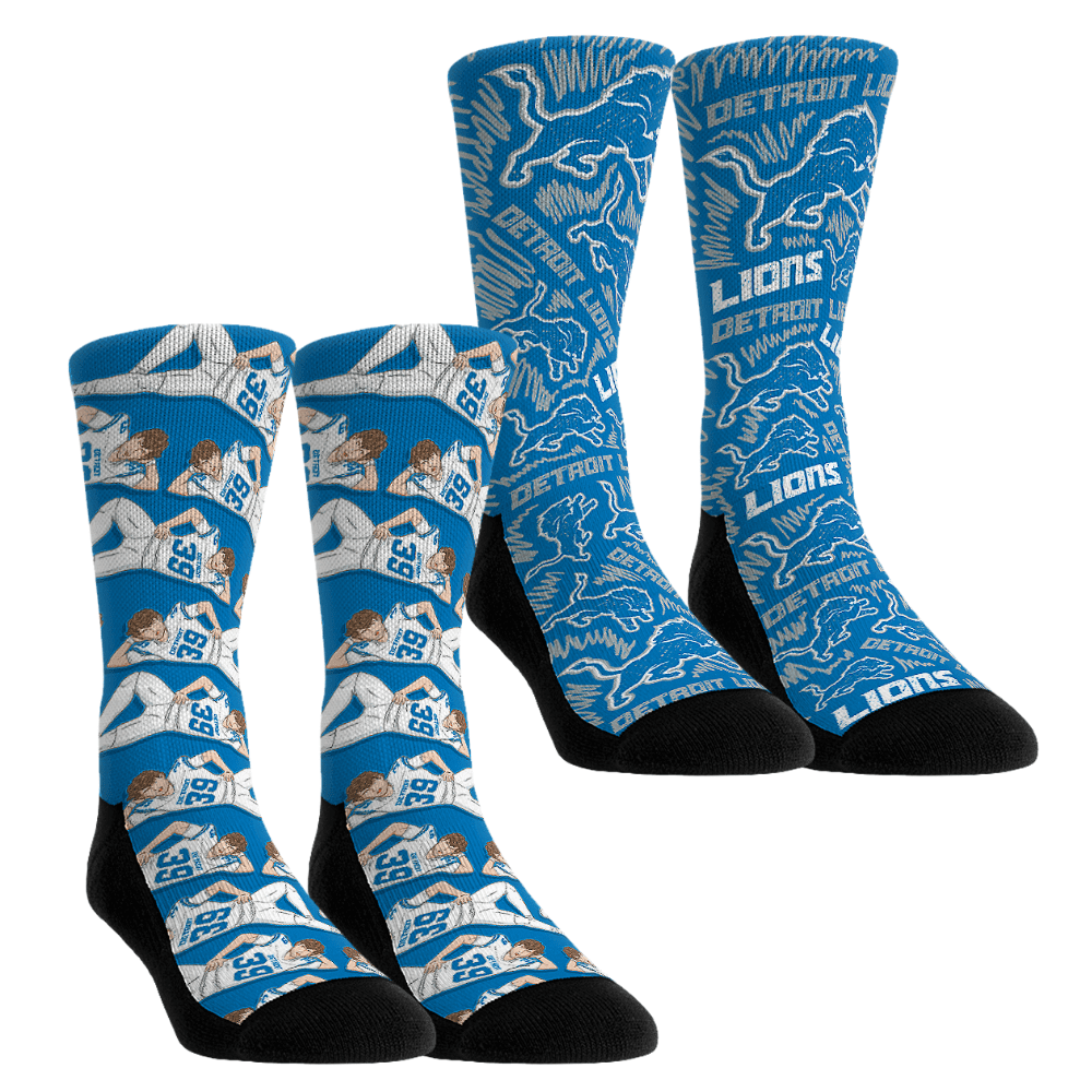 Unisex Rock Em Socks Jake Bates Detroit Lions 2-Pack Stretching Crew ...