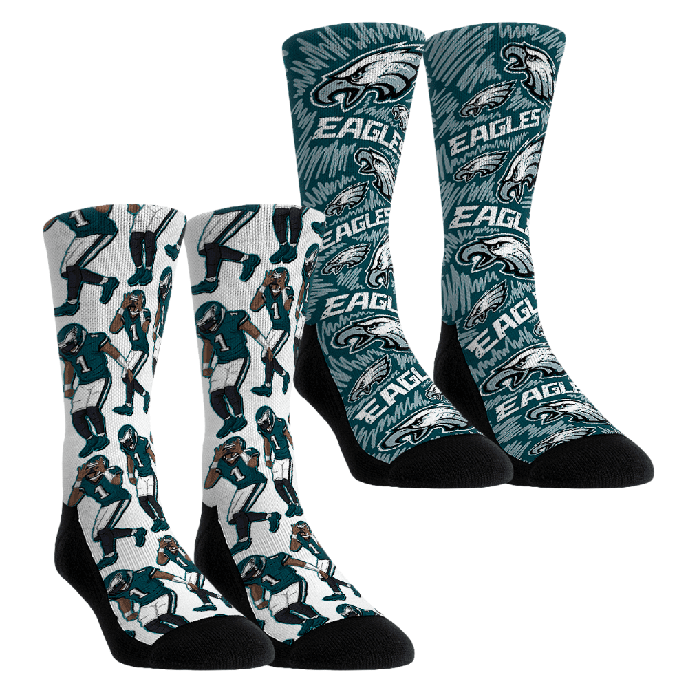 Unisex Rock Em Socks Jalen Hurts Philadelphia Eagles 2-Pack Reverse ...