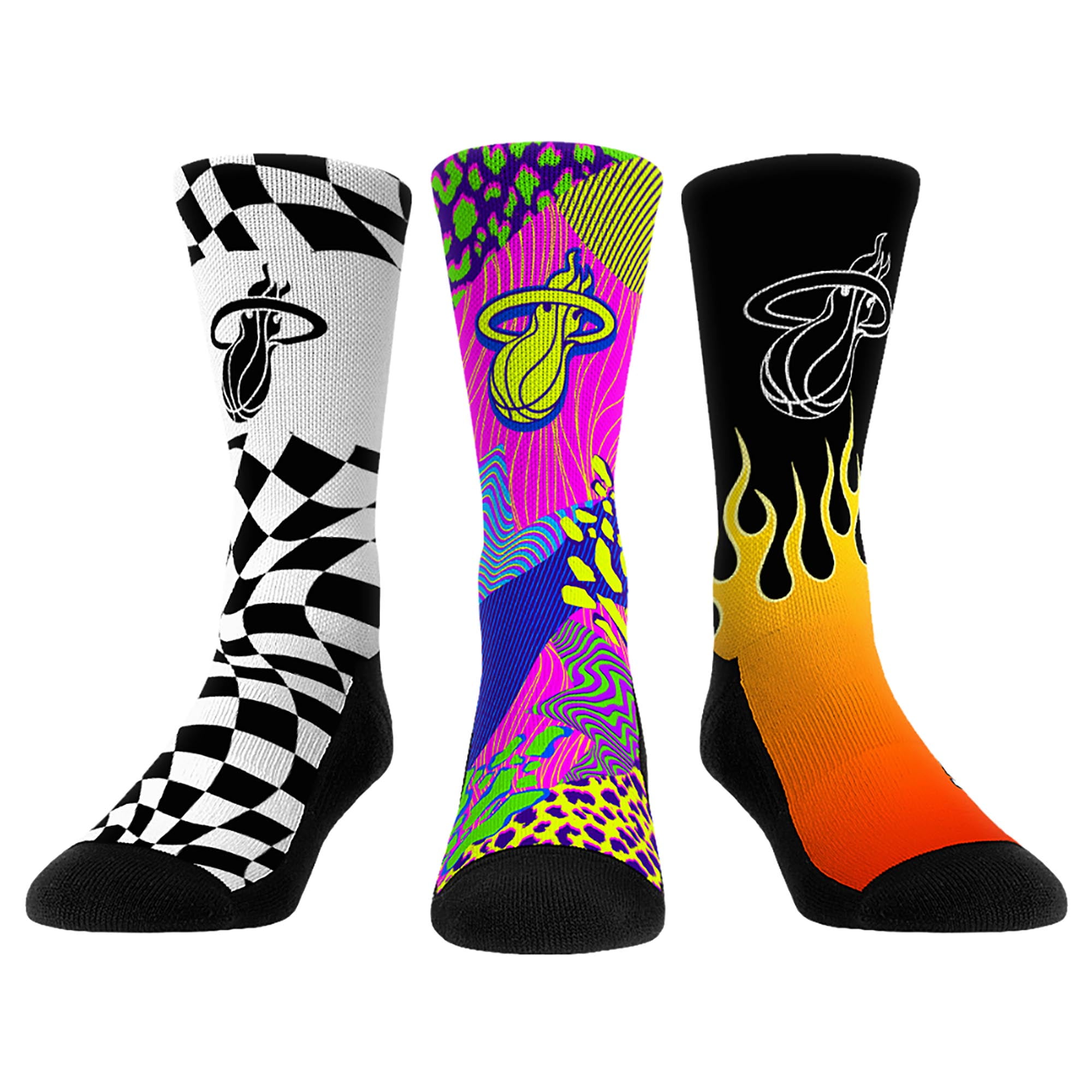 Unisex Rock Em Socks Miami Heat Team Vibes Three-Pack Crew Socks Set - Walmart.com